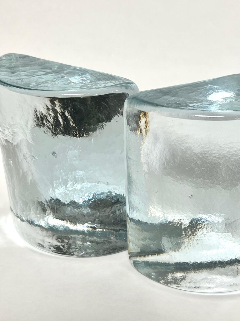 Blending Glass Modern Bookends For Sale at 1stDibs