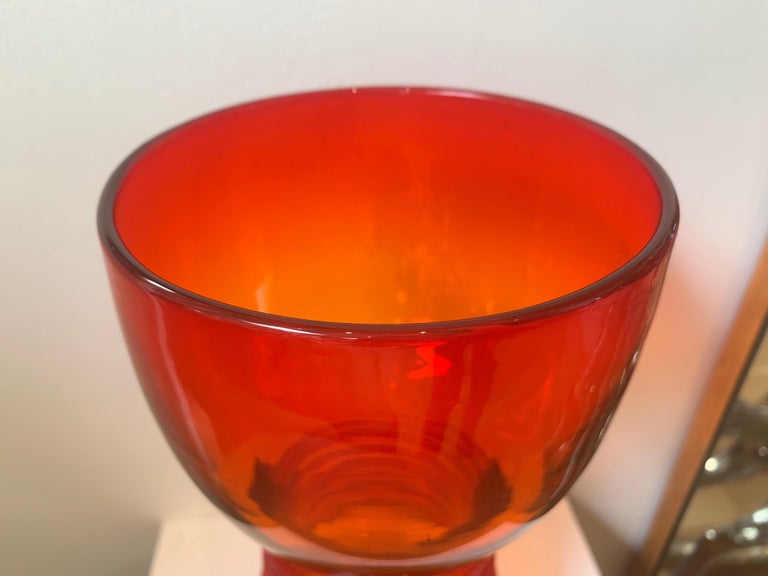 Blenko Art Red Glass Vase, 1960's at 1stDibs | blenko red glass vase ...
