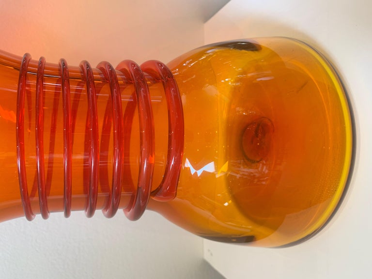 Blenko Art Red Glass Vase, 1960's at 1stDibs | blenko red glass vase ...