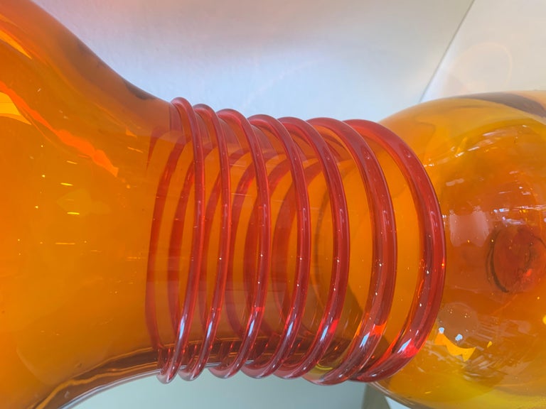 Blenko Art Red Glass Vase, 1960's at 1stDibs | blenko red glass vase ...
