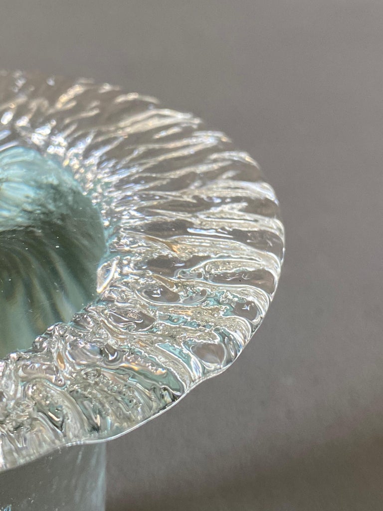 Blenko Art Glass Mushroom Candlesticks, circa 1975 at 1stDibs