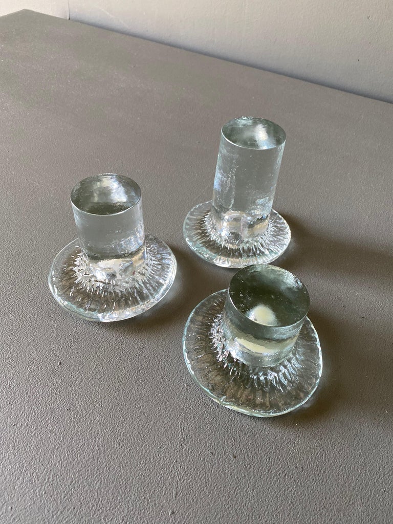 Blenko Art Glass Mushroom Candlesticks, circa 1975 at 1stDibs