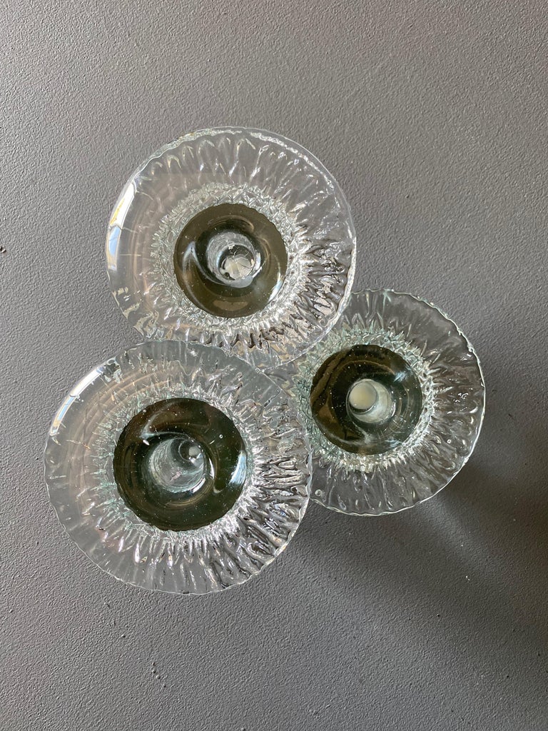 Blenko Art Glass Mushroom Candlesticks, circa 1975 at 1stDibs