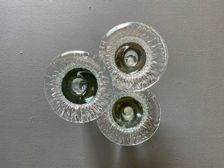 Blenko Art Glass Mushroom Candlesticks, circa 1975 at 1stDibs