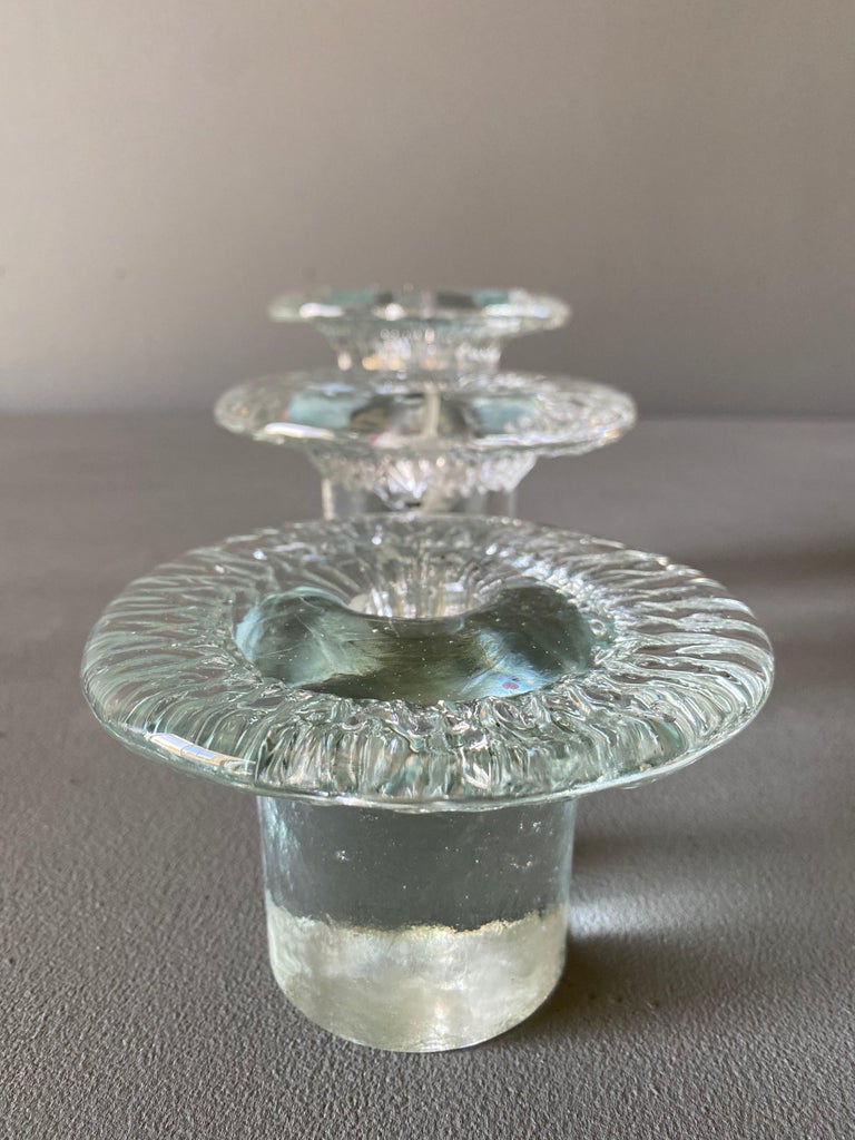 Blenko Art Glass Mushroom Candlesticks, circa 1975 at 1stDibs