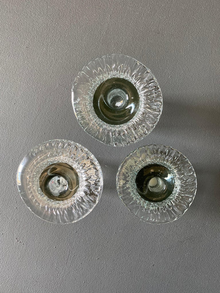 Blenko Art Glass Mushroom Candlesticks, circa 1975 at 1stDibs