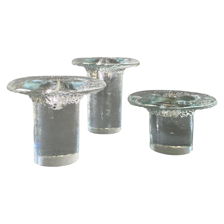 Blenko Art Glass Mushroom Candlesticks, circa 1975 at 1stDibs