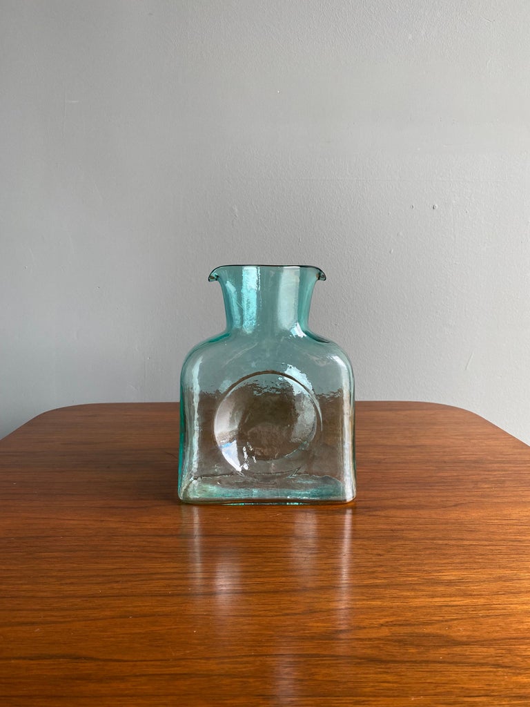 Blenko Blue Art Glass "Water Bottle", circa 1970 For Sale at 1stDibs