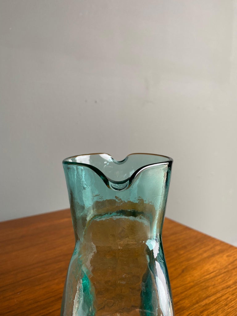 Blenko Blue Art Glass "Water Bottle", circa 1970 For Sale at 1stDibs