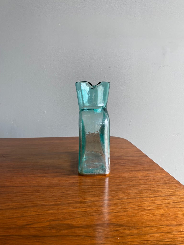 Blenko Blue Art Glass "Water Bottle", circa 1970 For Sale at 1stDibs