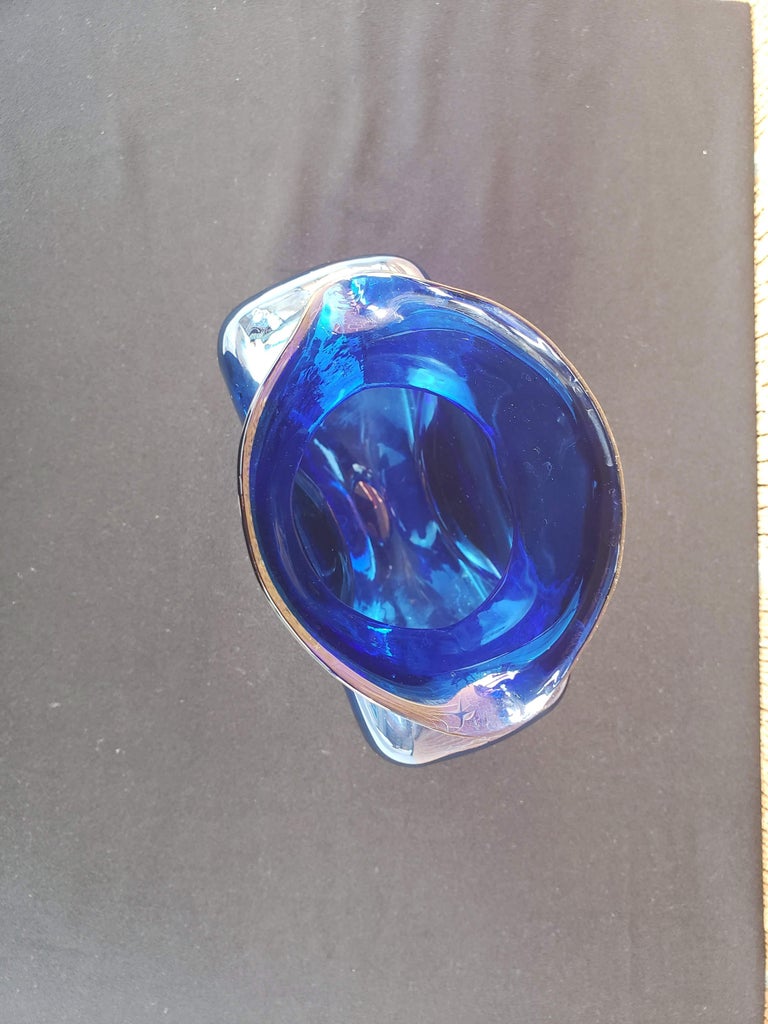 Blenko Cobalt Blue Water Bottle For Sale at 1stDibs