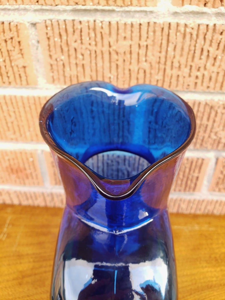 Blenko Cobalt Blue Water Bottle For Sale at 1stDibs