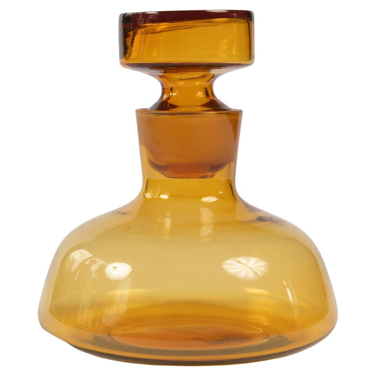 Blenko Decanter with Stopper in Amber For Sale at 1stDibs