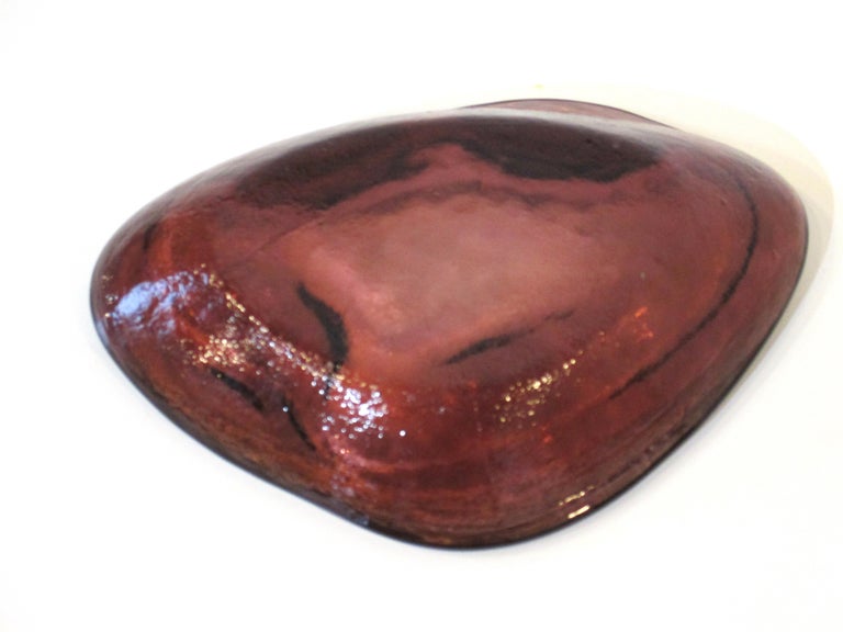 Blenko Freeform Amethyst Handcrafted Art Glass Bowl For Sale at 1stDibs