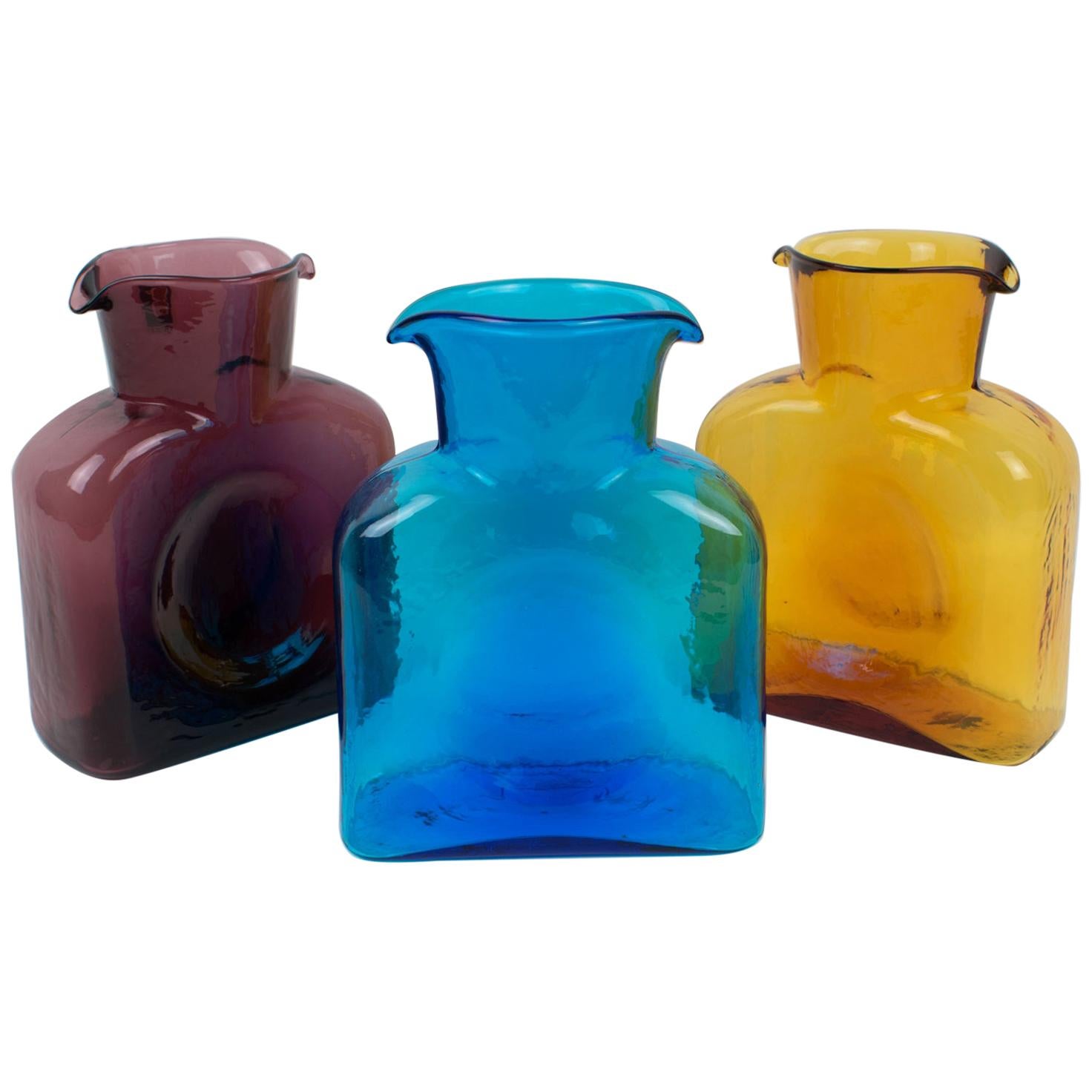Mid-Century Blenko Crackle Glass Tangerine Decanter By, Winslow ...