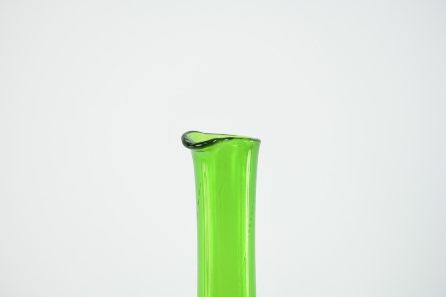 Blenko Midcentury Glass Bottleneck Vase at 1stDibs