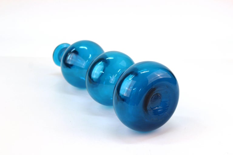 Blenko Mid-Century Modern Art Glass Bottle Vase in Blue-Green at ...