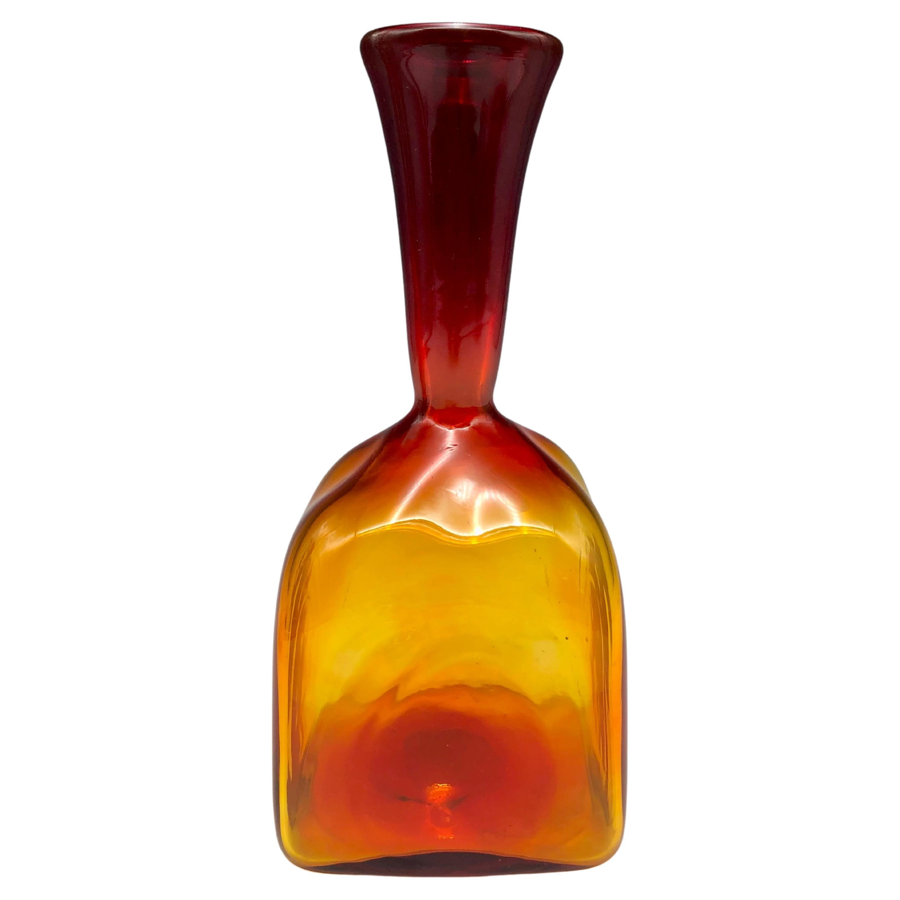 Set of 10 Orange Blenko Bottles For Sale at 1stDibs | blenko glass ...