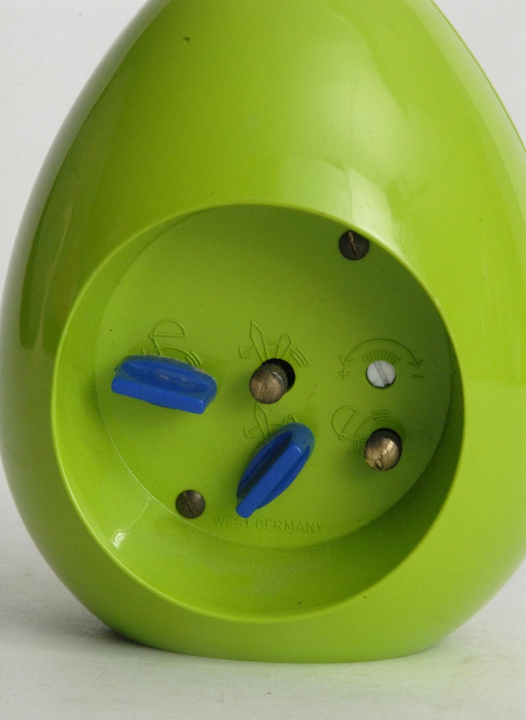 Blessing Pear Shape Clock West Germany Green and Blue Retro, circa 1968 ...