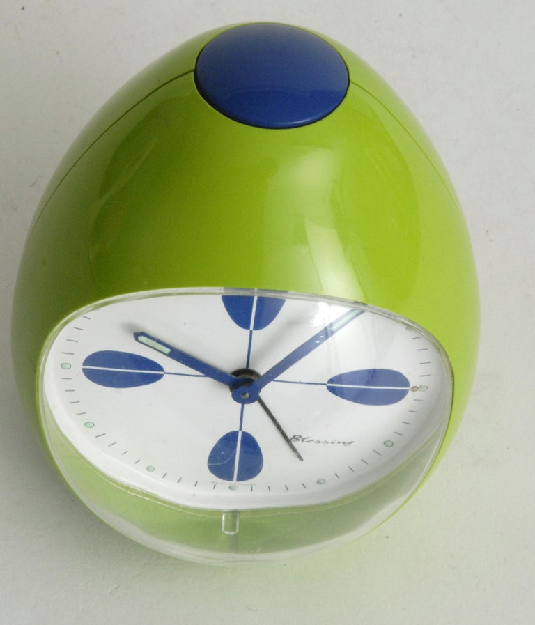 Blessing Pear Shape Clock West Germany Green and Blue Retro, circa 1968 ...