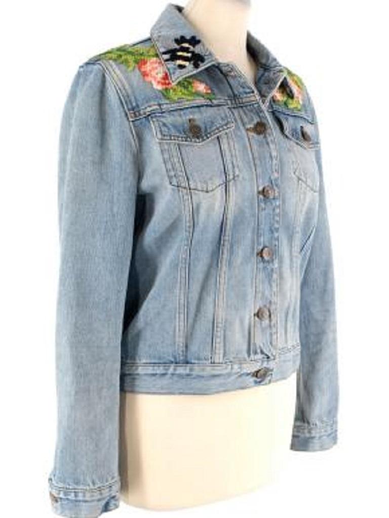Blind For Love Embroidered Denim Jacket For Sale at 1stDibs