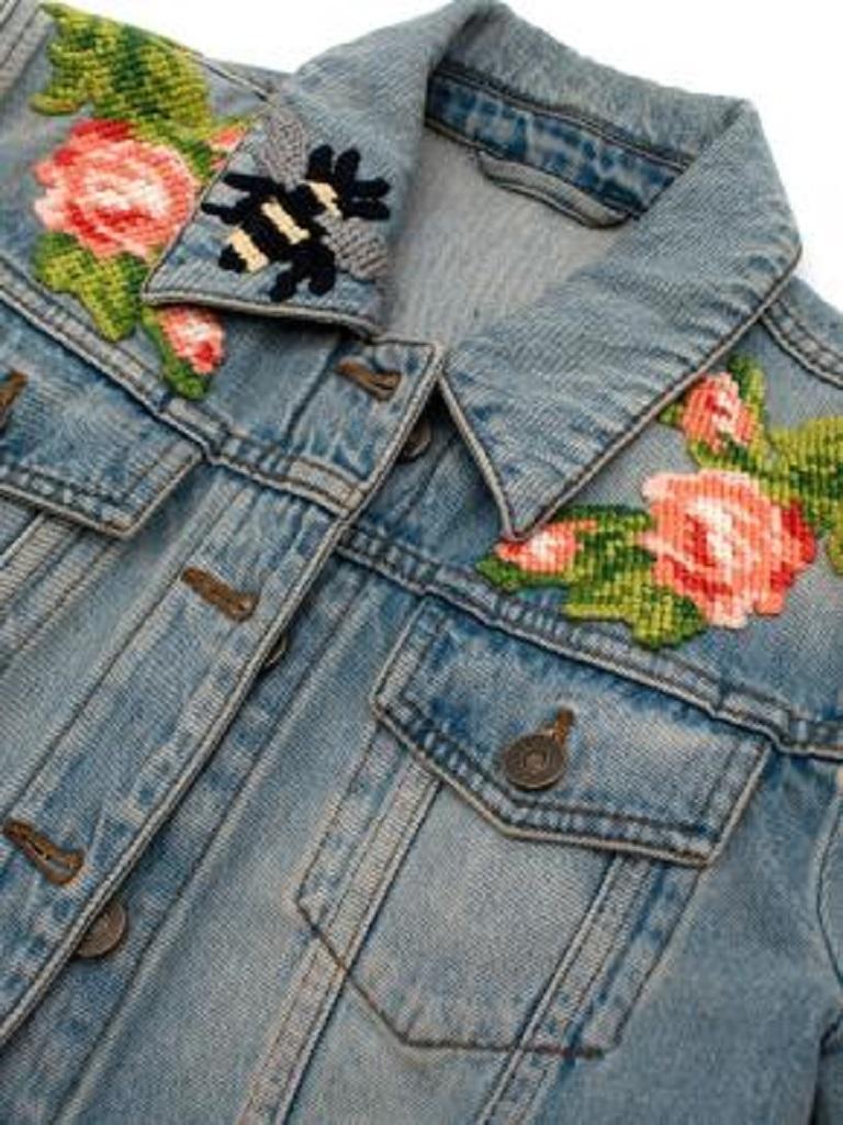 Blind For Love Embroidered Denim Jacket For Sale at 1stDibs