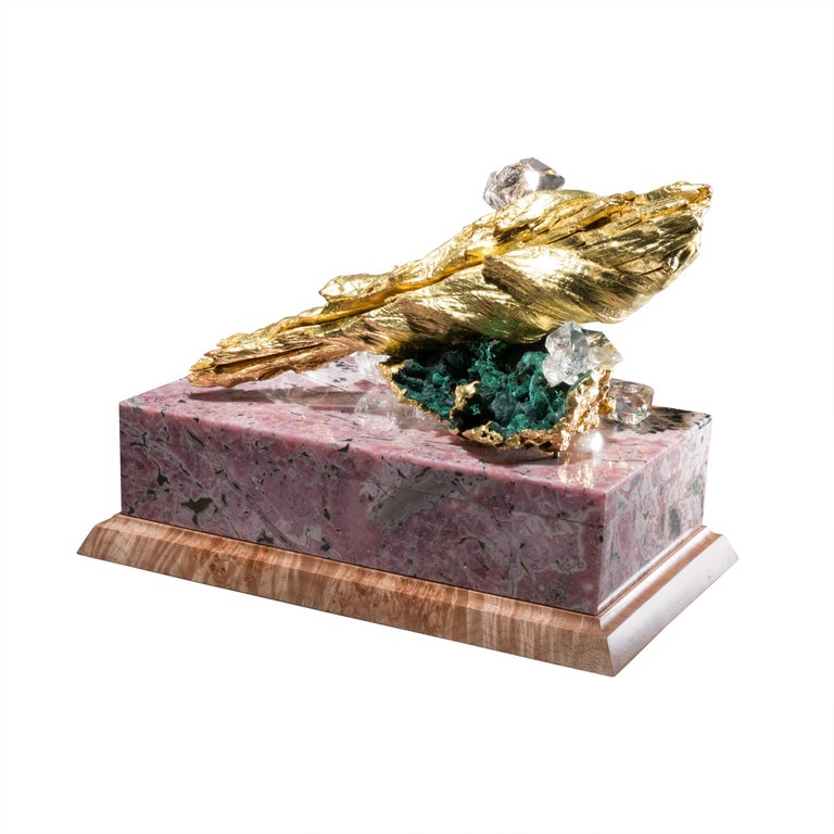 Mineral and Gemstone decorated box with Lambskin Inner Lining For Sale ...