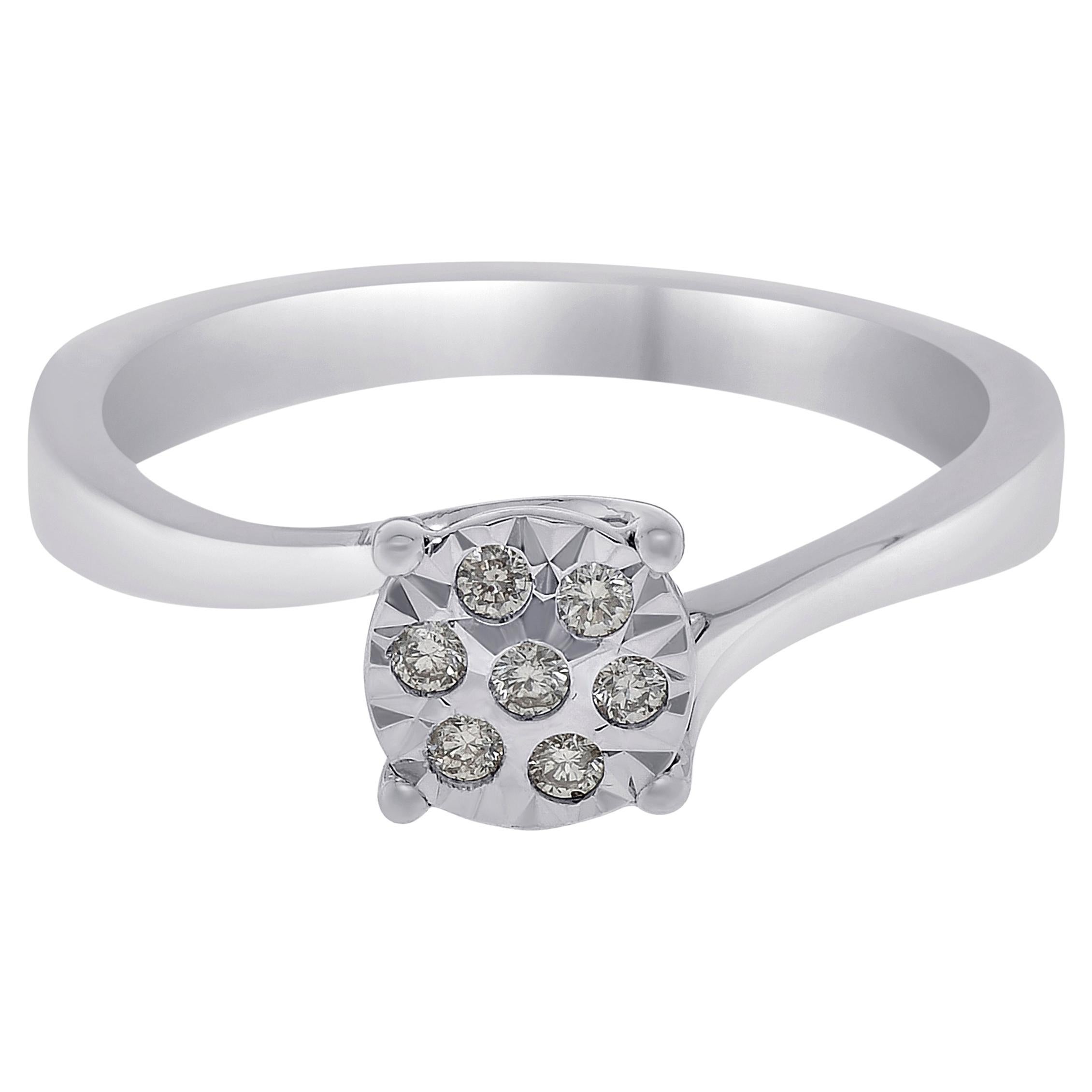 Bliss by Damiani 18k White Gold, Diamond Cluster Ring For Sale at 1stDibs