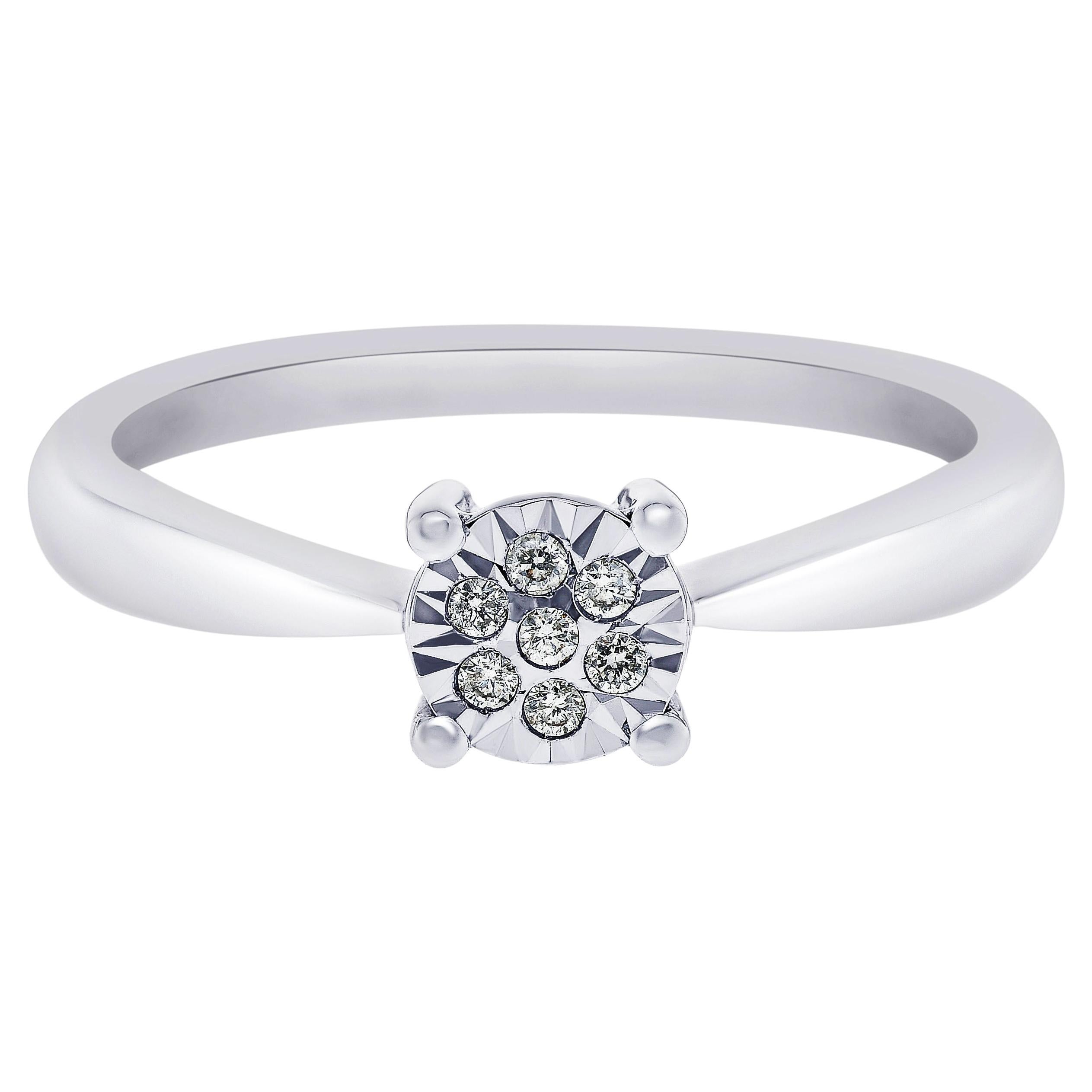 Bliss by Damiani 18k White Gold, Diamond Cluster Ring For Sale at 1stDibs