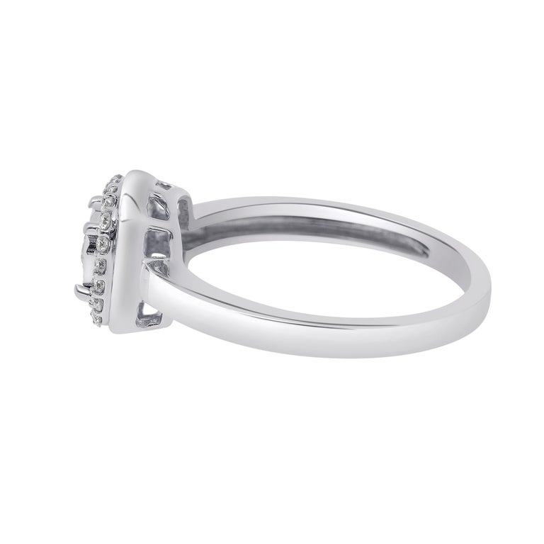 Bliss by Damiani 18k White Gold, Diamond Halo Ring For Sale at 1stDibs