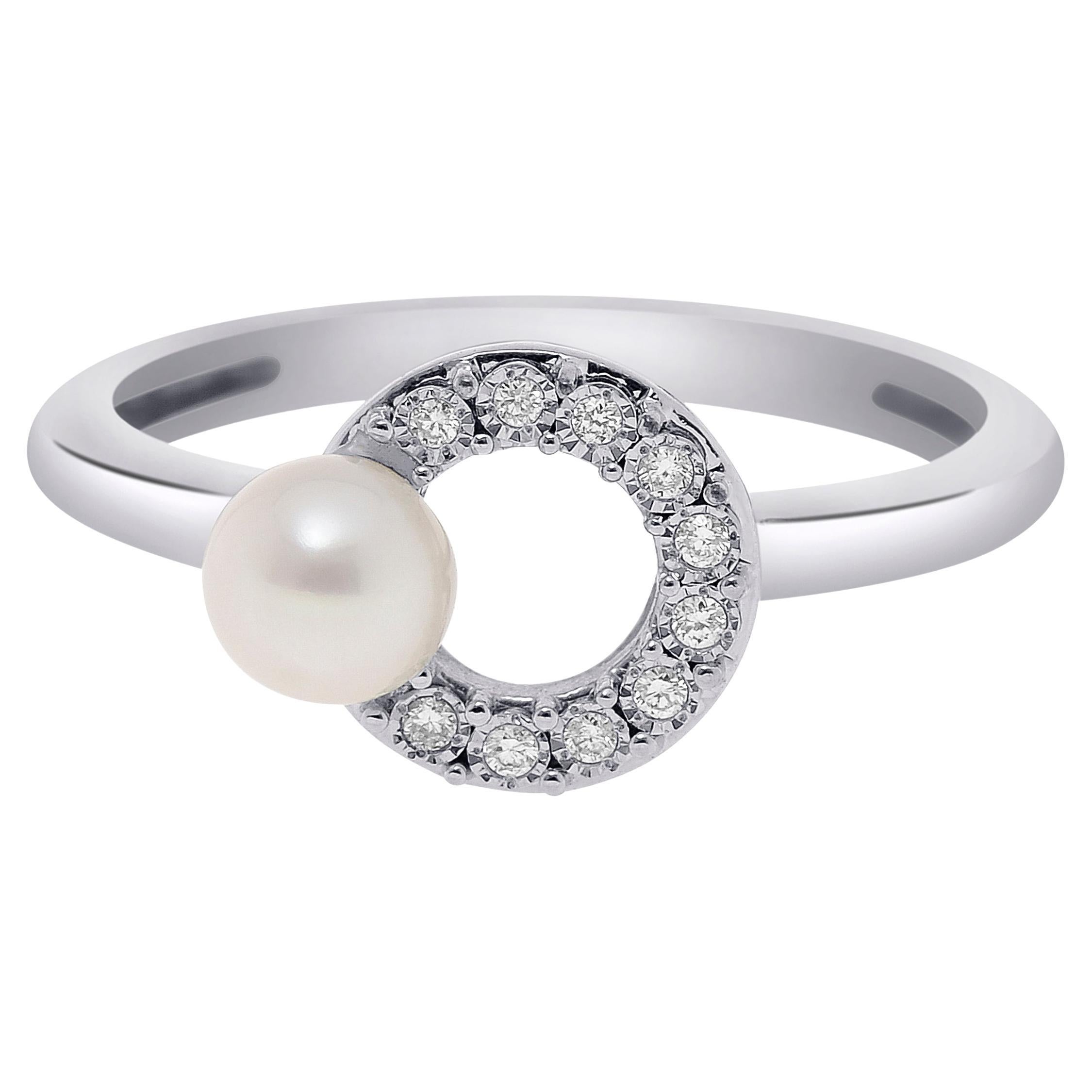 Bliss by Damiani 18k White Gold Diamond Flower Band Ring For Sale at ...