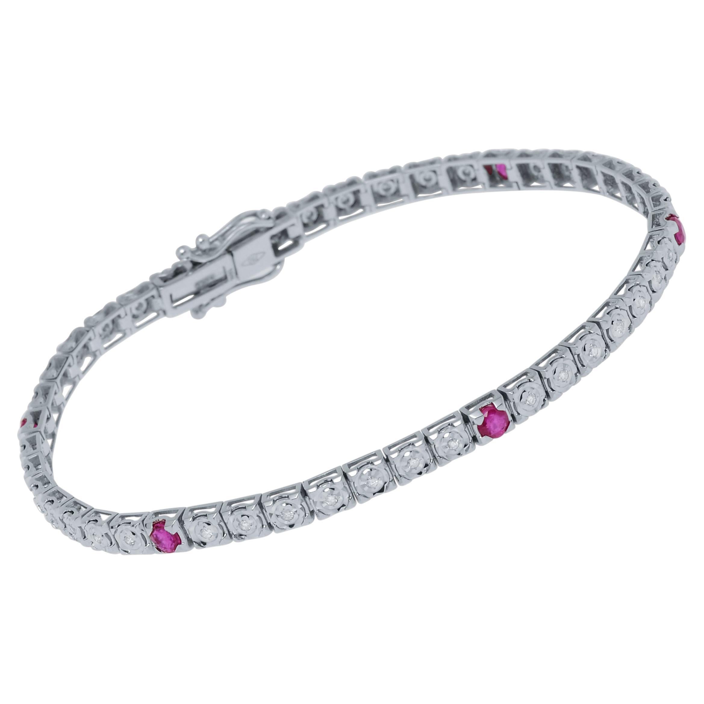 Bliss by Damiani 18k White and Rose Gold Diamond Chain Bracelet For ...
