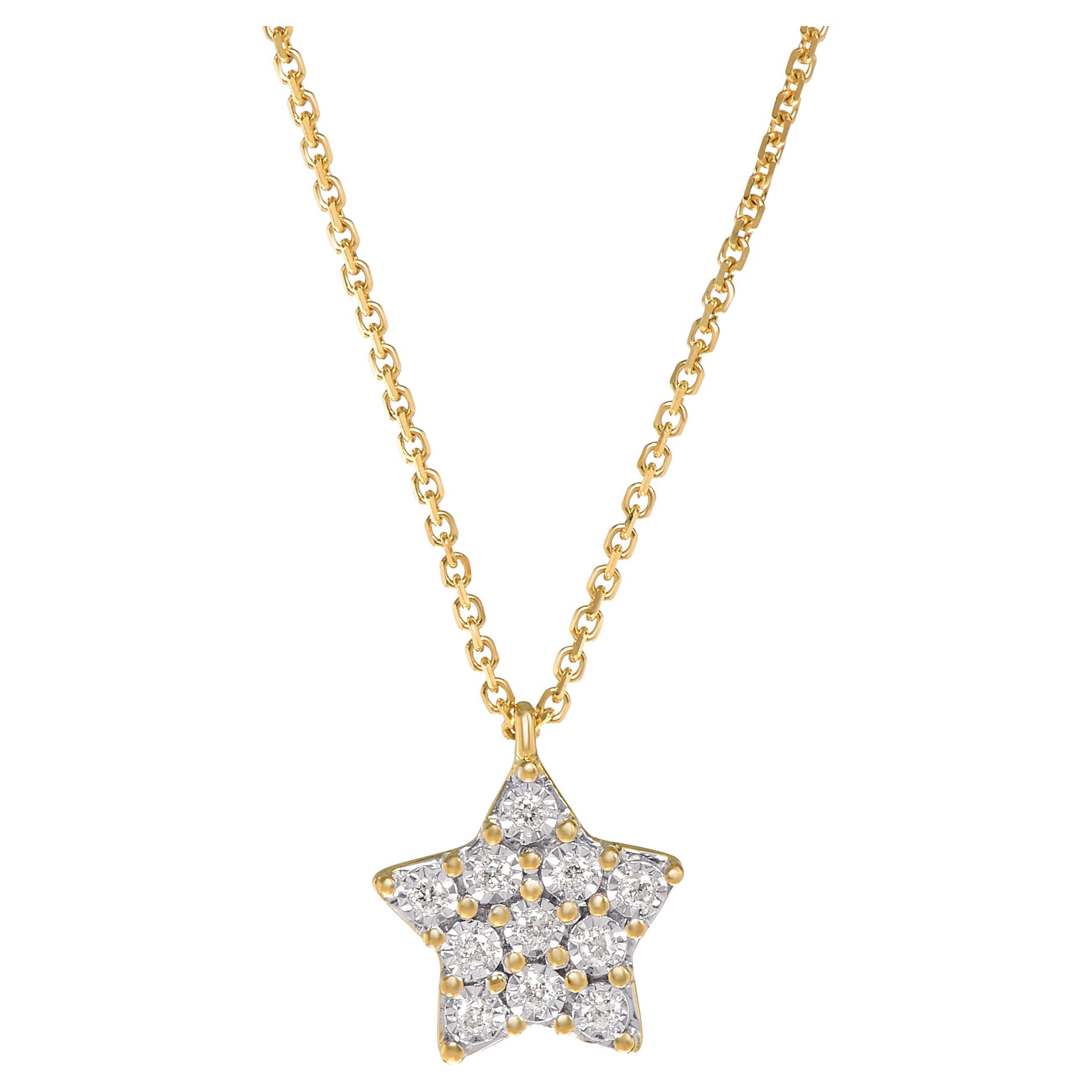 Bliss by Damiani 18k White Gold, Diamond Star Pendant Necklace For Sale ...
