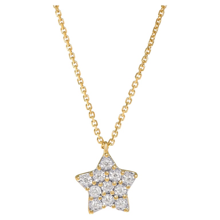 Bliss by Damiani 18k Yellow Gold, Diamond Star Pendant Necklace For ...