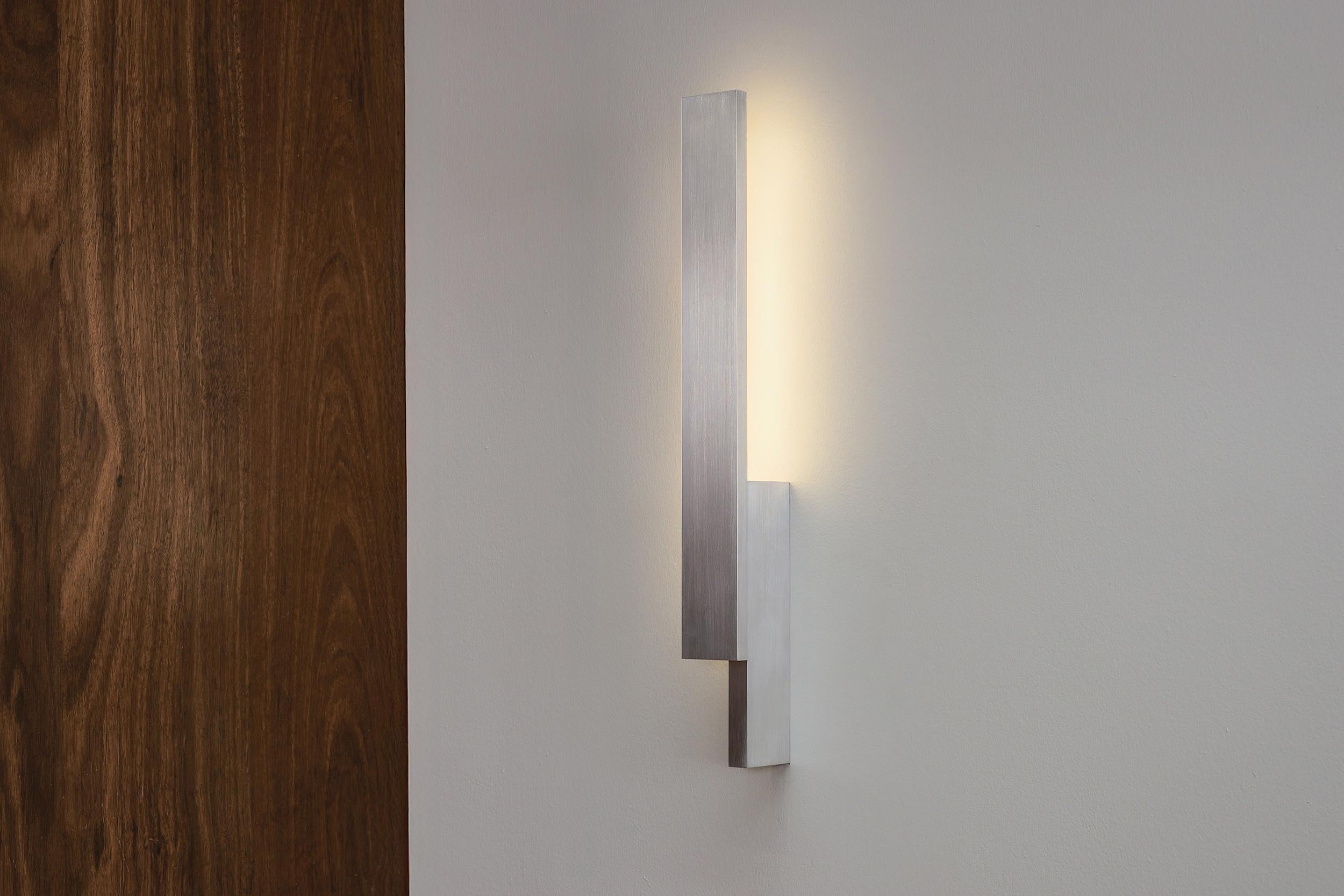 Bloc Wall Sconce , Brutalist Sculptural LED Light Fixture, Brushed ...