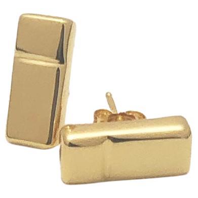 Block Post Earrings [gold vermeil] For Sale at 1stDibs