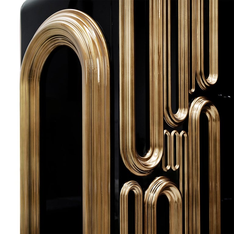 Blocks Gold Cabinet For Sale at 1stDibs