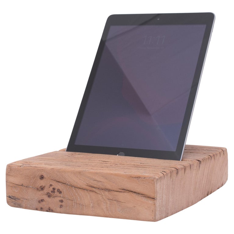 Blonde Reclaimed Wood Tablet Holder For Sale at 1stDibs