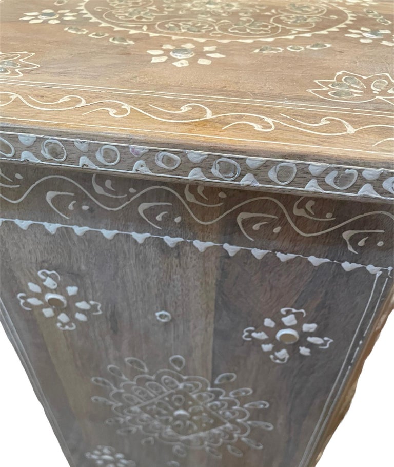 Blonde Wood Decorative Side Table For Sale at 1stDibs