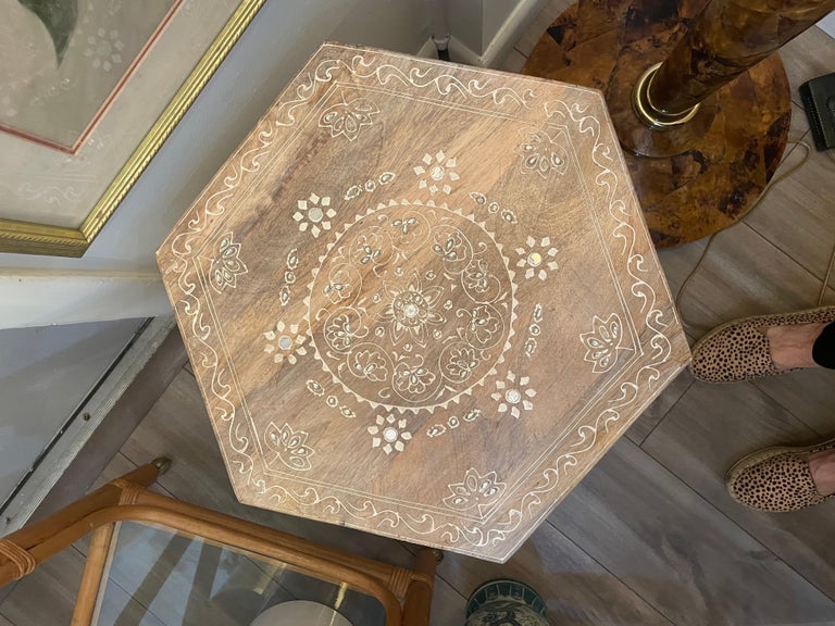 Blonde Wood Decorative Side Table For Sale at 1stDibs