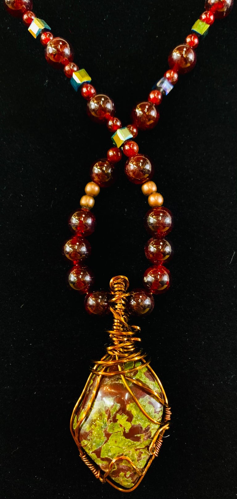 Bloodstone Pendant with Antiqued Copper Handmade Necklace For Sale at ...