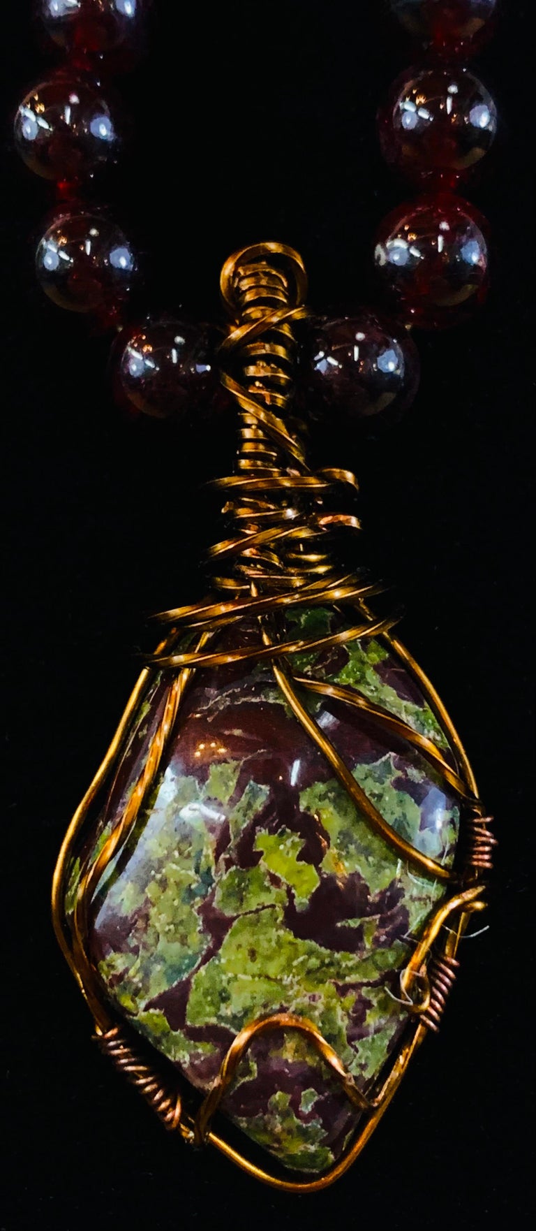 Bloodstone Pendant with Antiqued Copper Handmade Necklace For Sale at ...