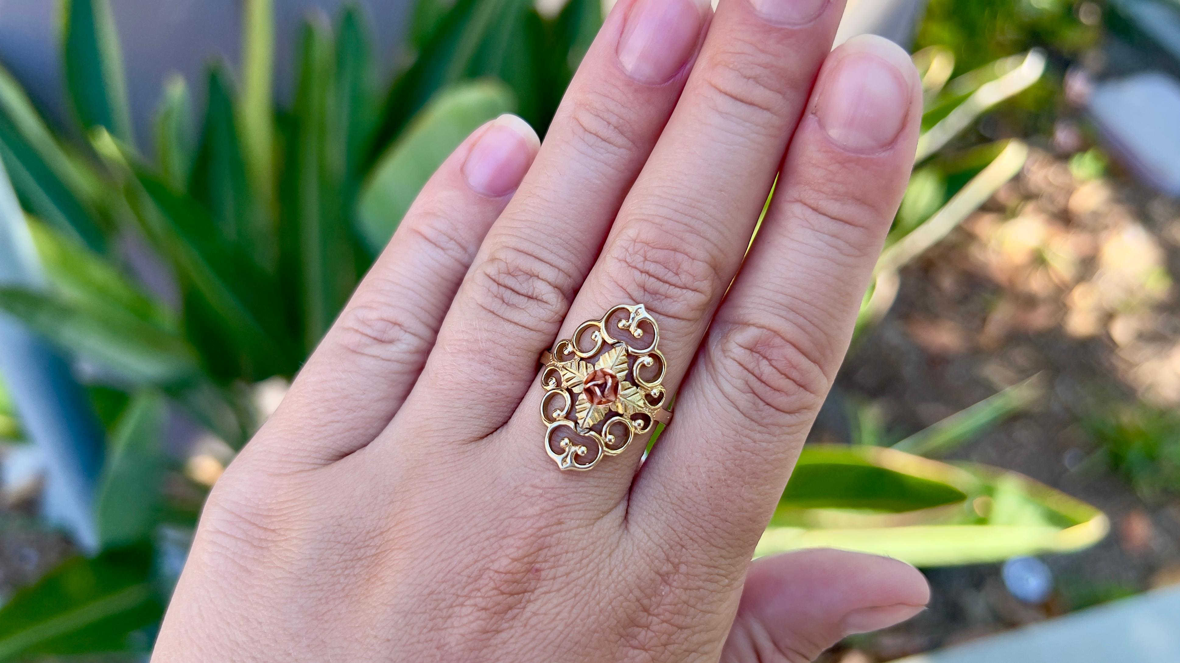 Blooming Flower 14K Gold Ring Hand Made at 1stDibs | blooming flower ring