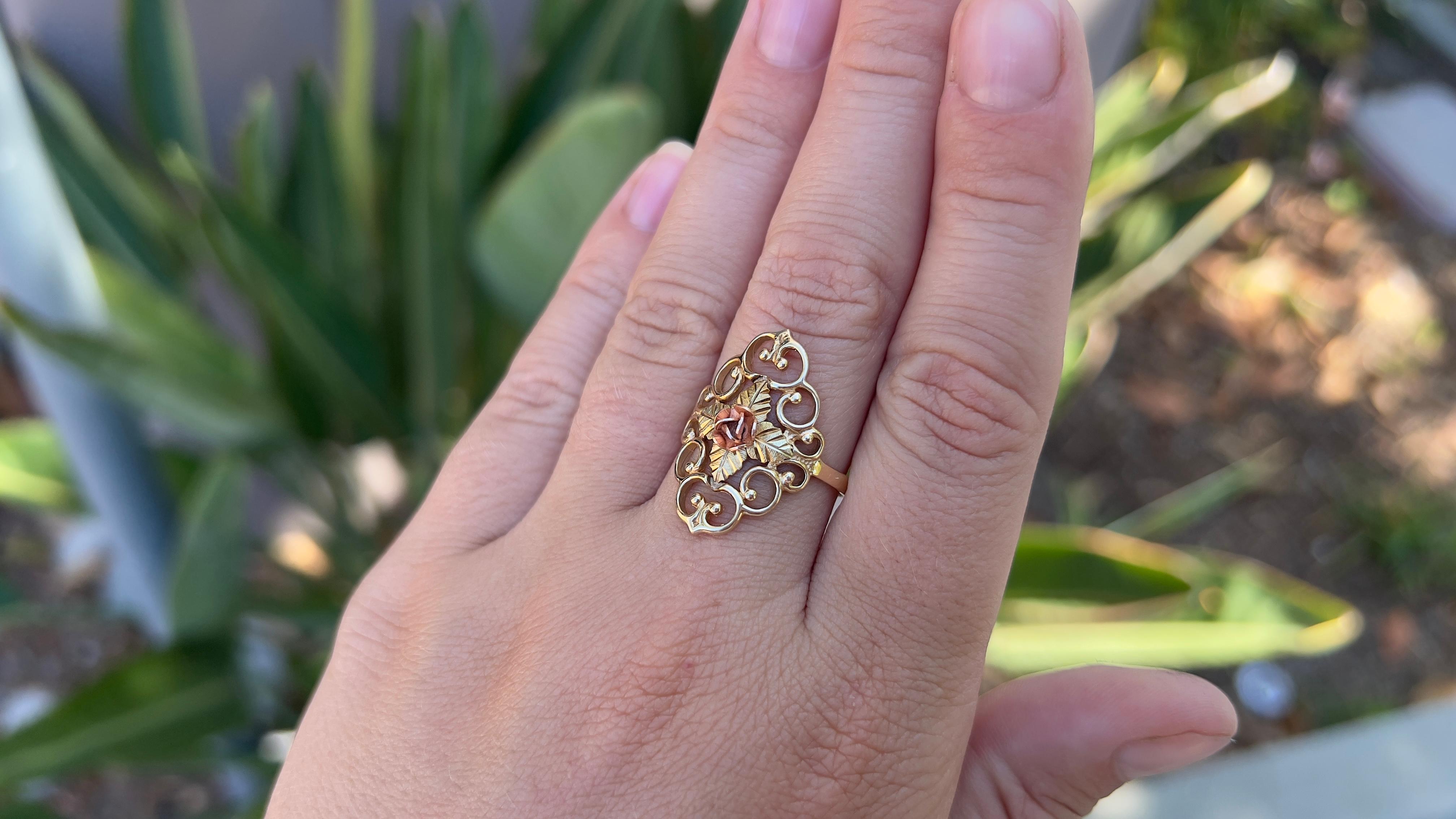 Blooming Flower 14K Gold Ring Hand Made at 1stDibs | blooming flower ring