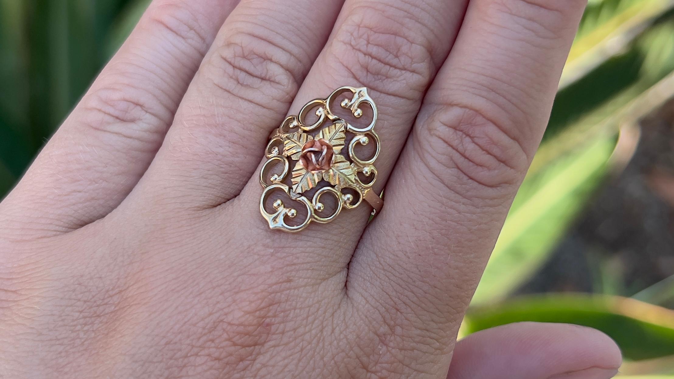 Blooming Flower 14K Gold Ring Hand Made at 1stDibs | blooming flower ring