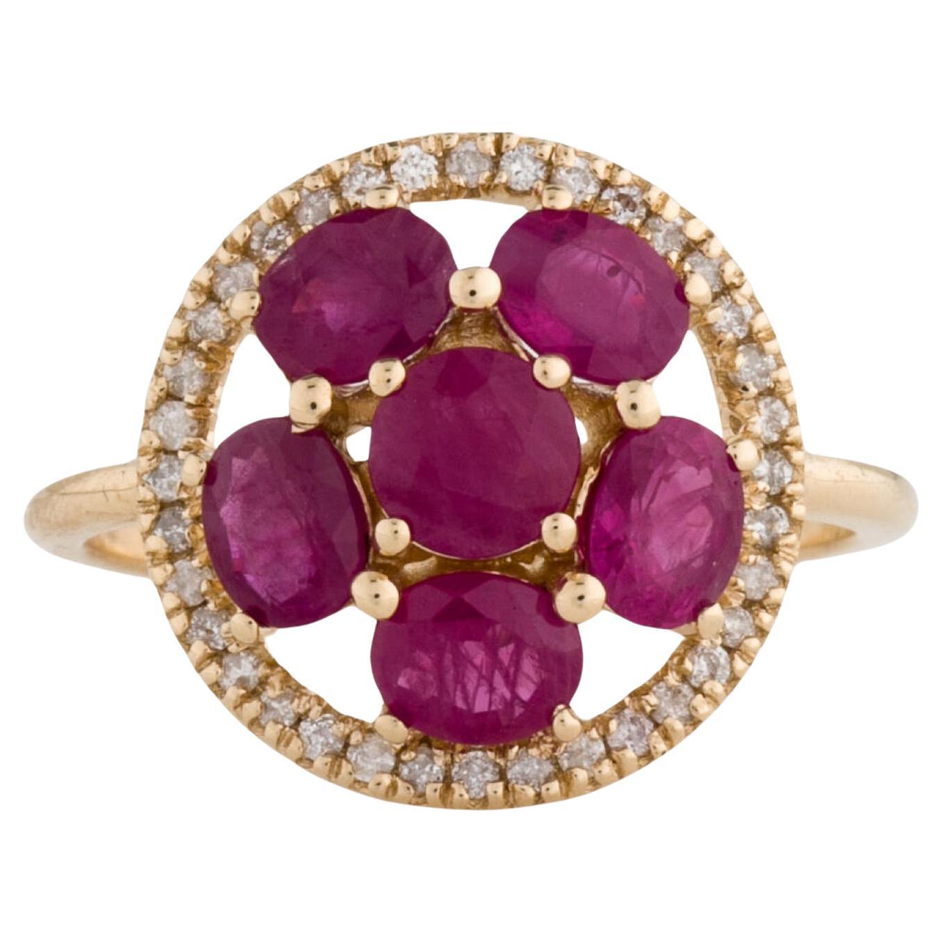 Blooms of Passion Ruby and Diamond Ring For Sale at 1stDibs