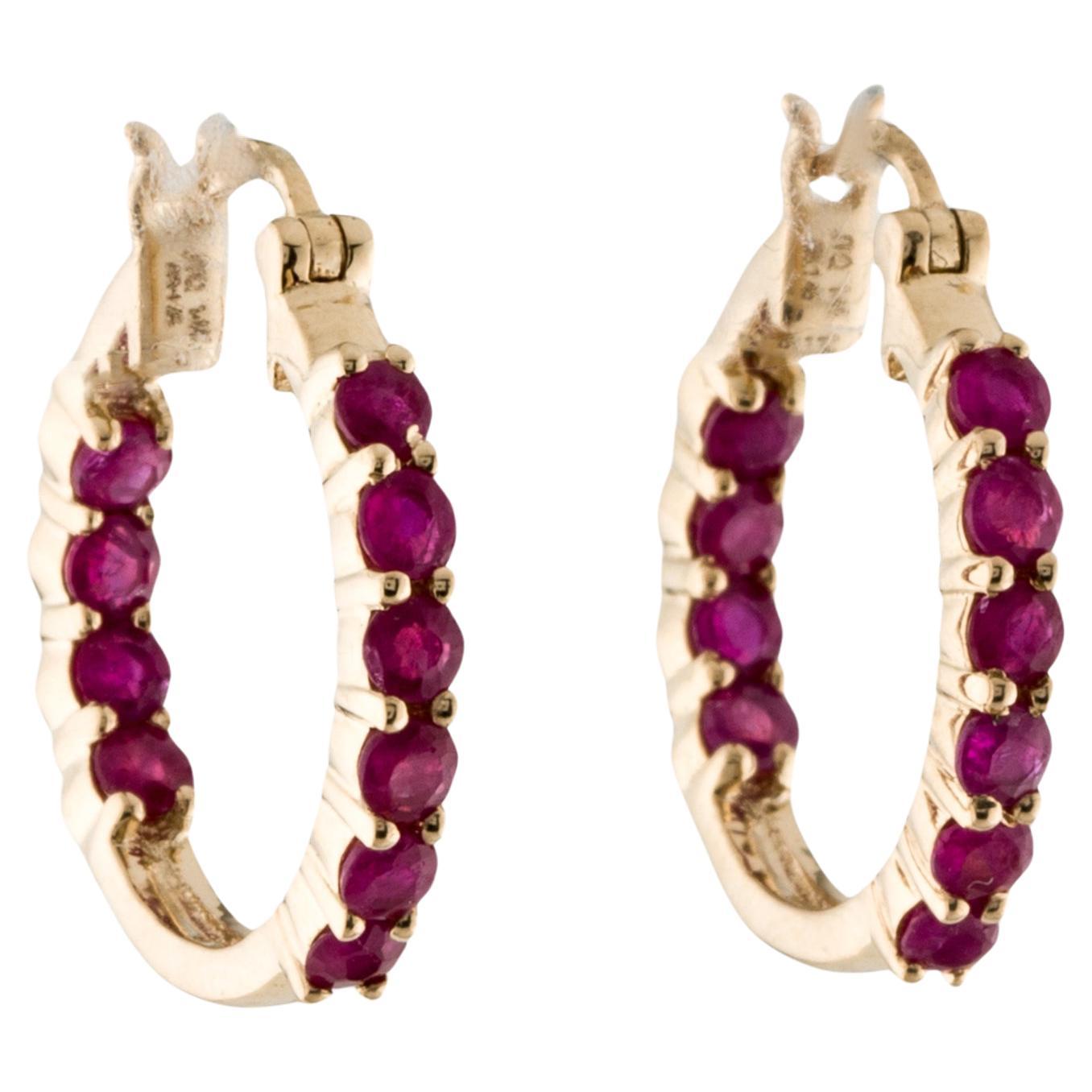 Blooms of Passion Ruby Earrings in 14k Yellow Gold A Timeless ...