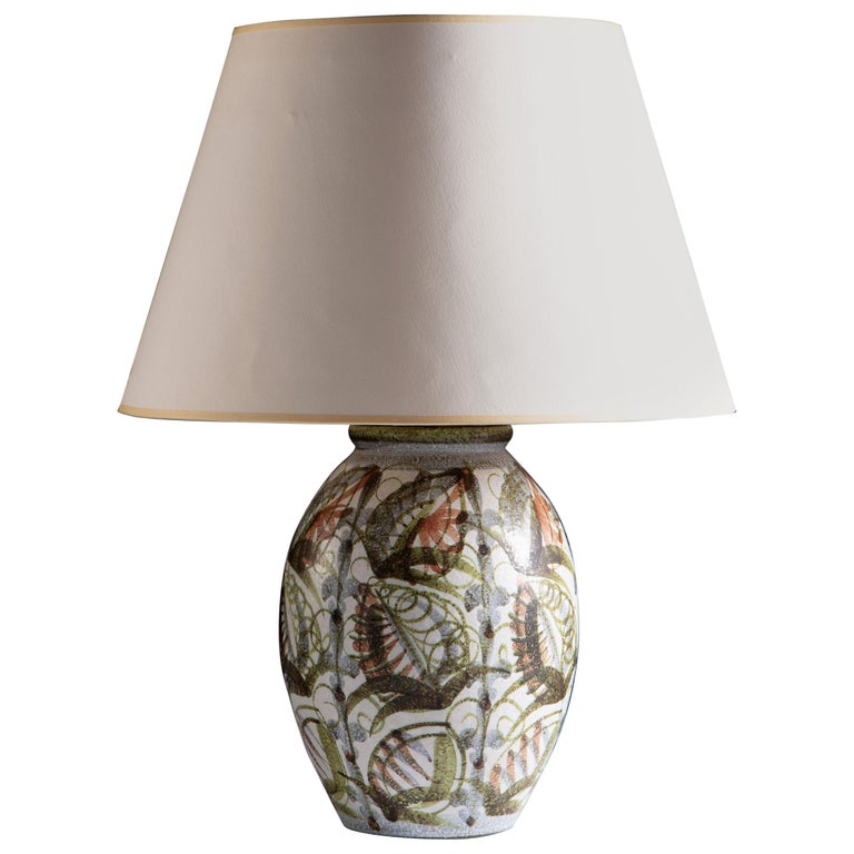 Bloomsbury Style Art Pottery Vase as a Table Lamp at 1stDibs