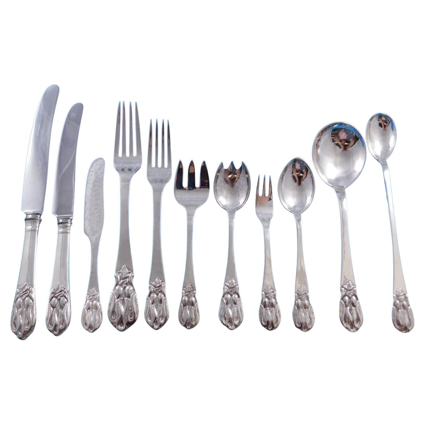 Blossom by Carl Poul Petersen Sterling Silver Flatware Set Dinner ...