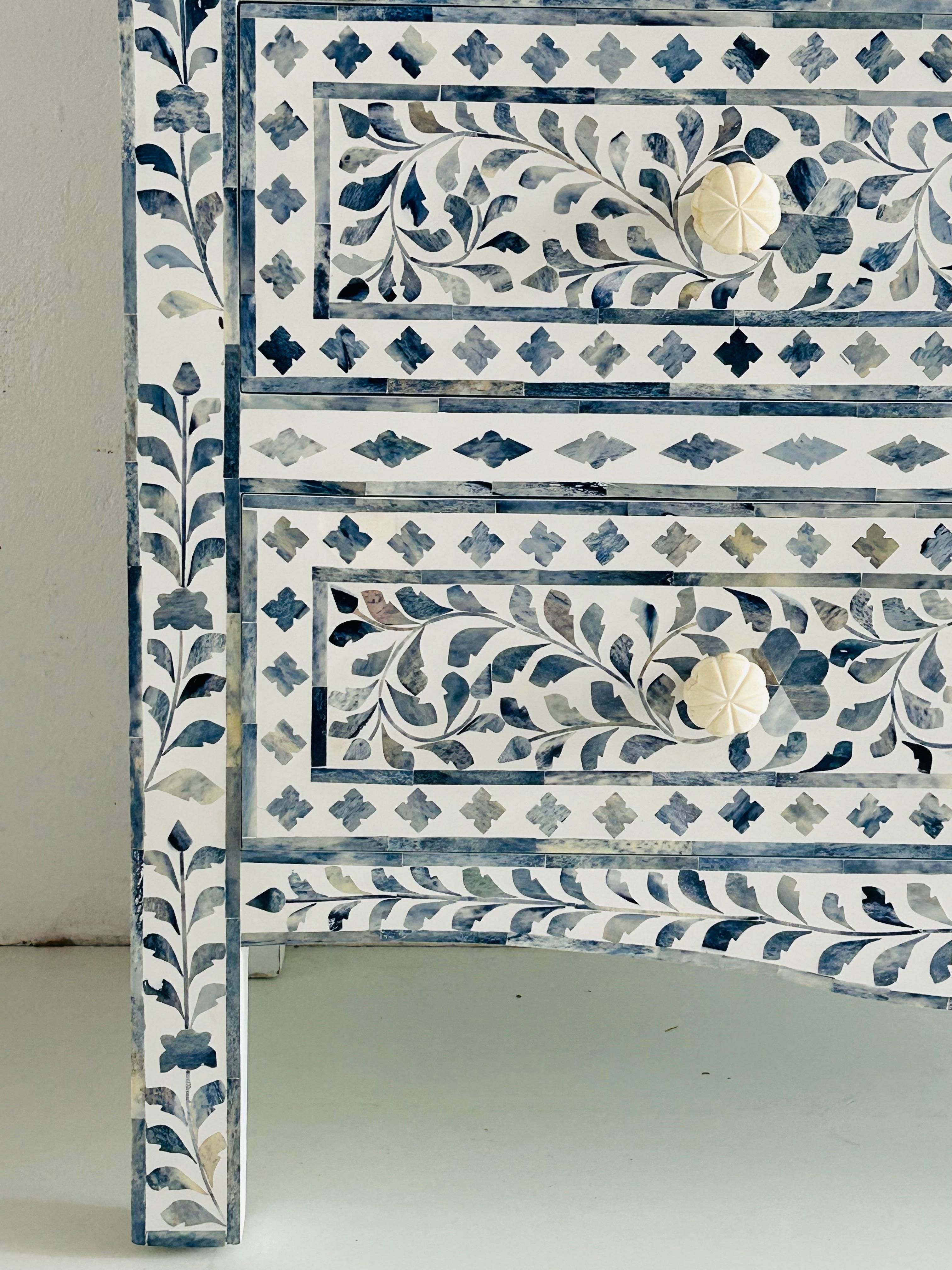 Blossom White Four Drawer Dresser with Blue Floral Pattern For Sale at ...